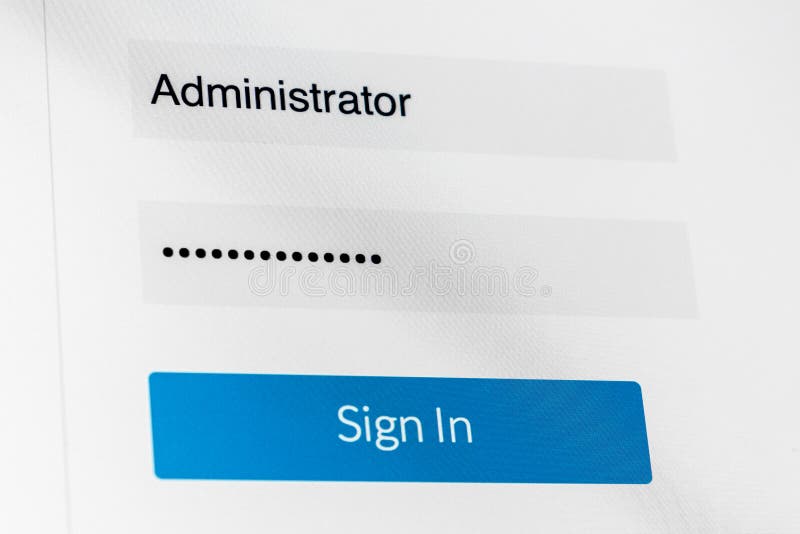 Login Screen. Username and Password on Computer Screen Stock Photo ...