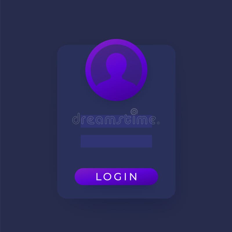 Login, Sign in Form, Mobile App Interface Design Stock Vector ...