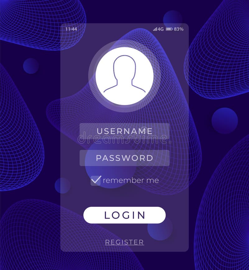 Login, Sign in Form, Mobile App Interface Design Stock Vector ...