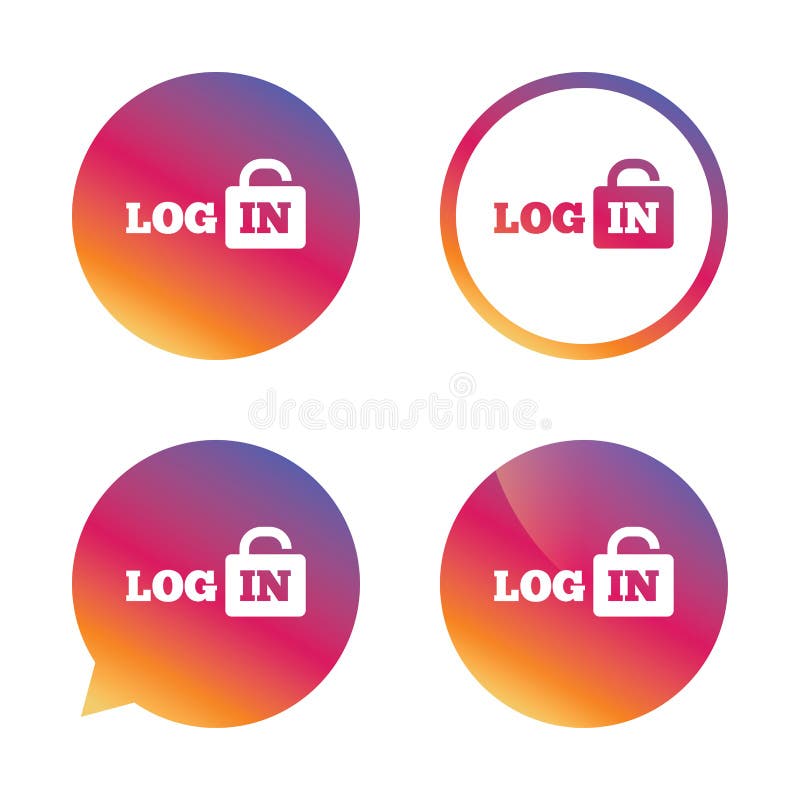 Login Sign Icon. Sign in Symbol. Lock Stock Vector - Illustration of ...