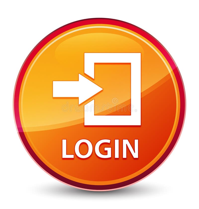 Login Special Glassy Orange Round Button Stock Illustration ...