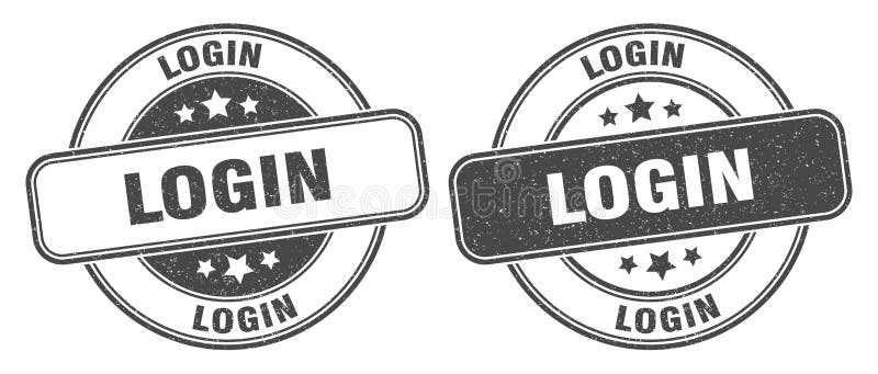 Login Stamp. Login Label. Round Grunge Sign Stock Vector - Illustration ...