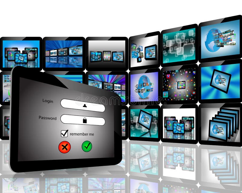 Login and tablet stock illustration. Illustration of clipping - 29415932