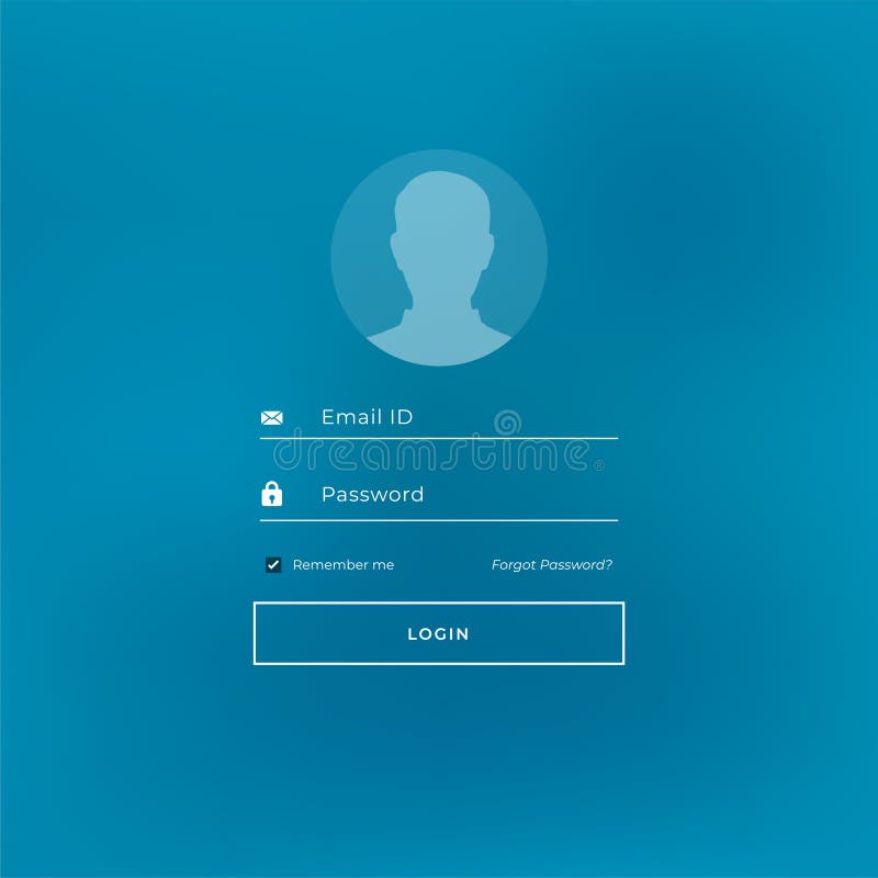 Login Tamplate in Blue Theme Stock Vector - Illustration of signup ...