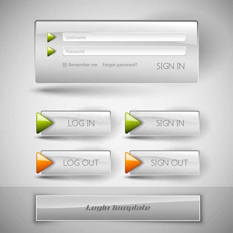 Login Template stock vector. Illustration of element - 61028198