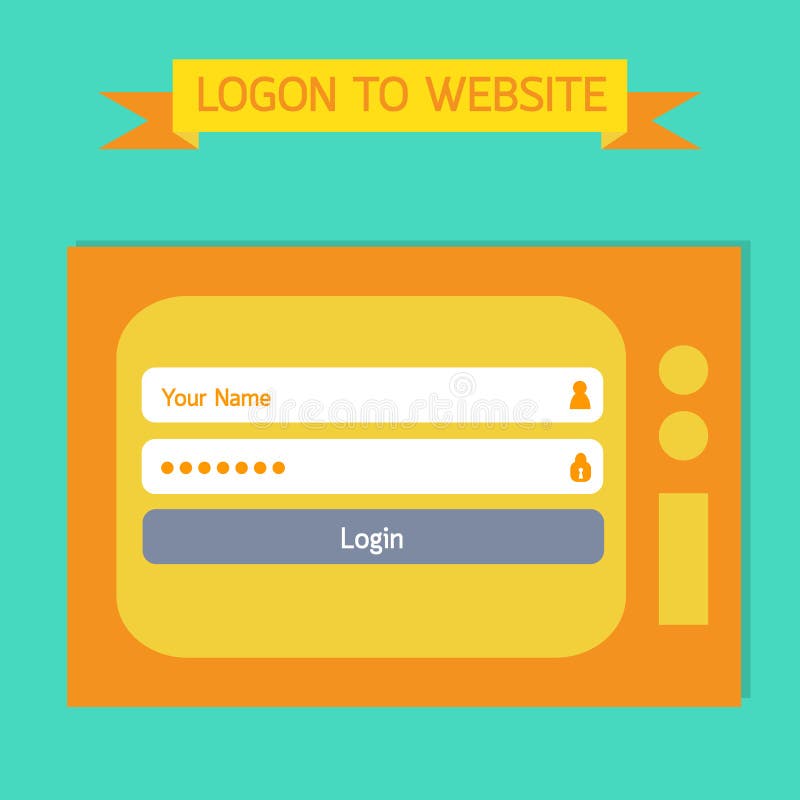 Login Template Tv Retro Style. Stock Vector - Illustration of creative ...