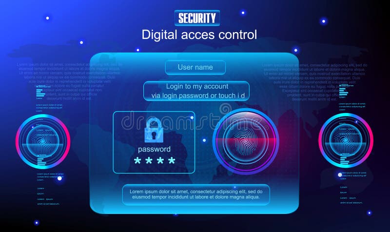 Login User Interface Account Access. Login Via Password or Touch ID ...