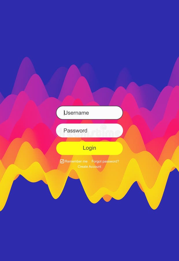 Login User Interface. Modern Screen Design for Mobile App and Web Design. Gradient Background ...