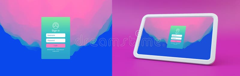 Login User Interface. Modern Screen Design for Mobile App and Web Design. Website Element Stock ...