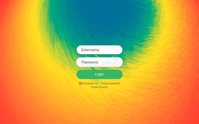 Login User Interface. Modern Screen Design for Mobile App and Web Design. Gradient Background ...
