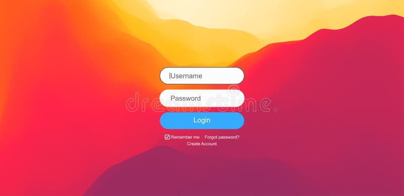 Login User Interface. Modern Screen Design for Mobile App and Web Design. Gradient Background ...