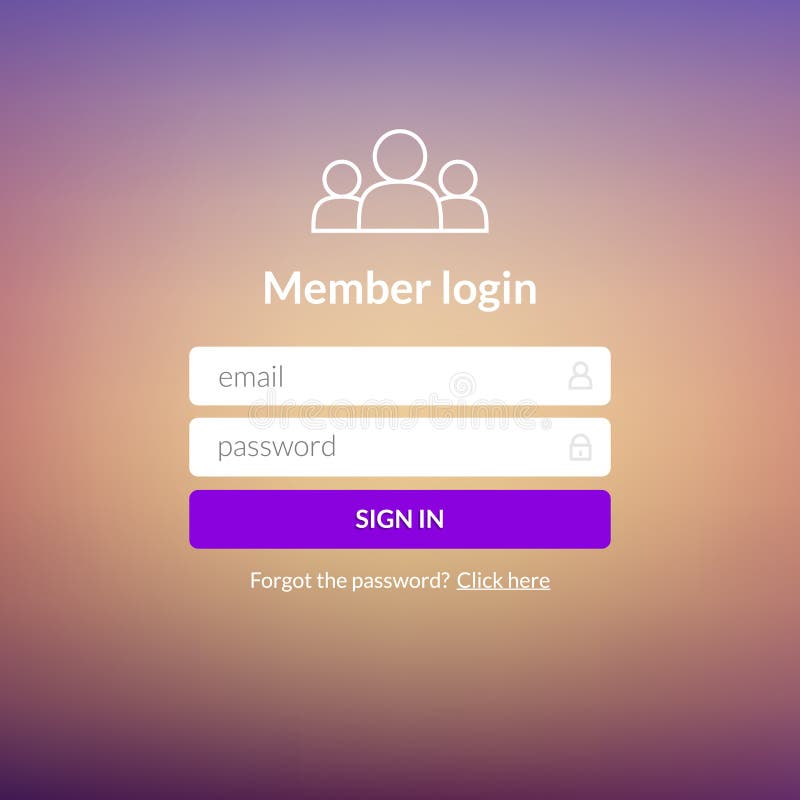 Login User Interface. Sign in Web Element Template Window Stock Vector ...