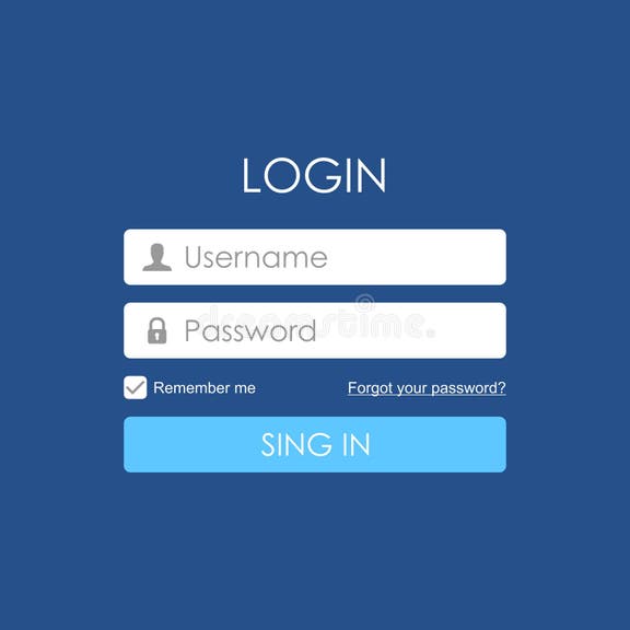 Login User Interface. Sign in Web Element Template Window. for Website ...