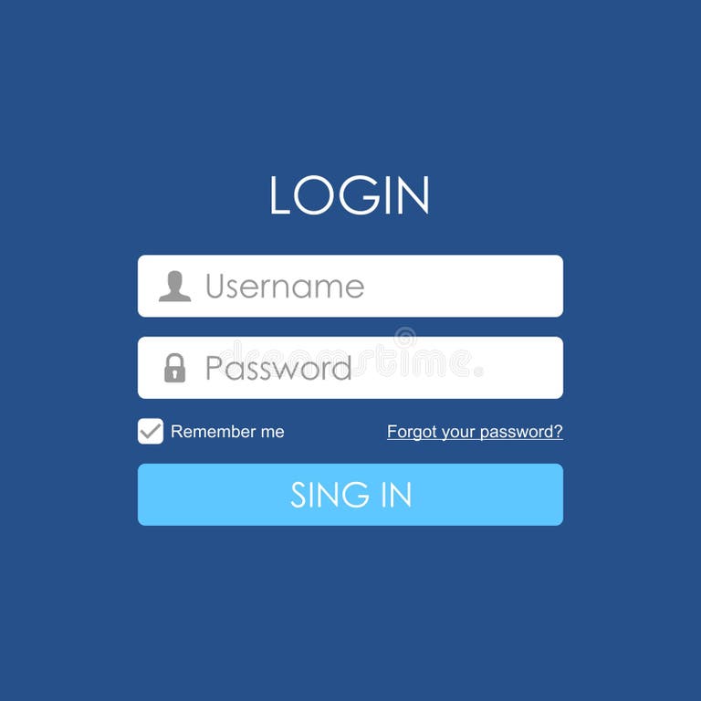 Login User Interface. Sign in Web Element Template Window. for Website ...