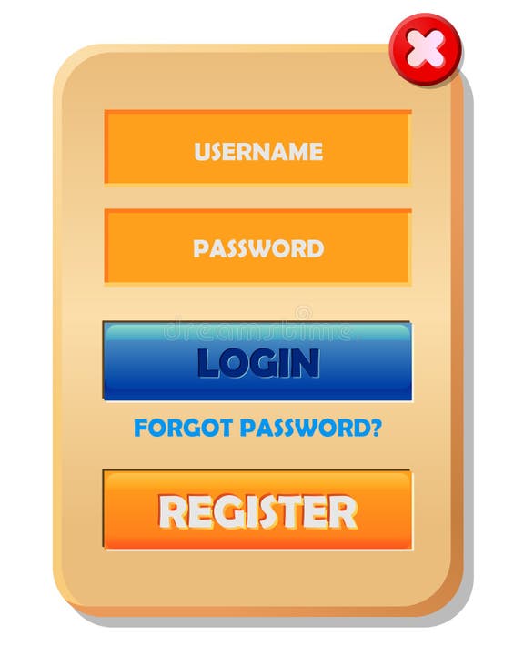 Login User Interface Vector Illustration Stock Vector - Illustration of ...