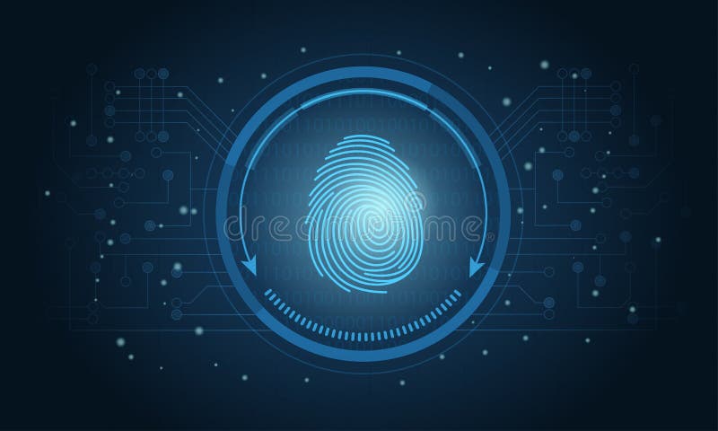 Login Using Fingerprint Identification Stock Vector - Illustration of ...