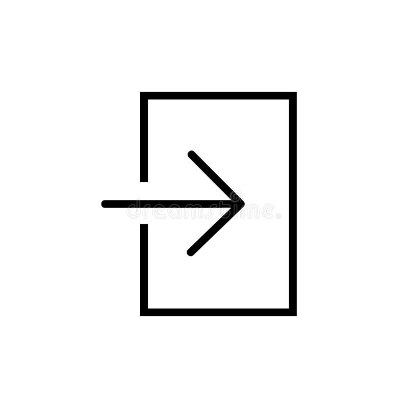 Login Vector Icon, Outline Style, Isolated on White Background. Stock ...