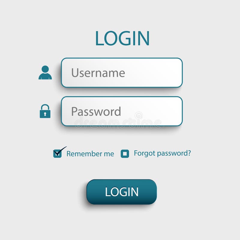 Web Login Template With Blue Button Vector Free Download
