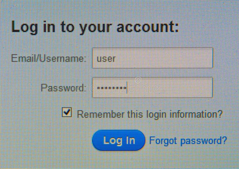 Login web screen stock image. Image of menu, authorization - 37169571