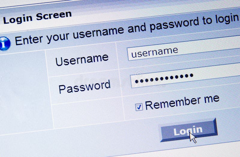 Login form stock photo. Image of network, electronic, monitor - 9376272