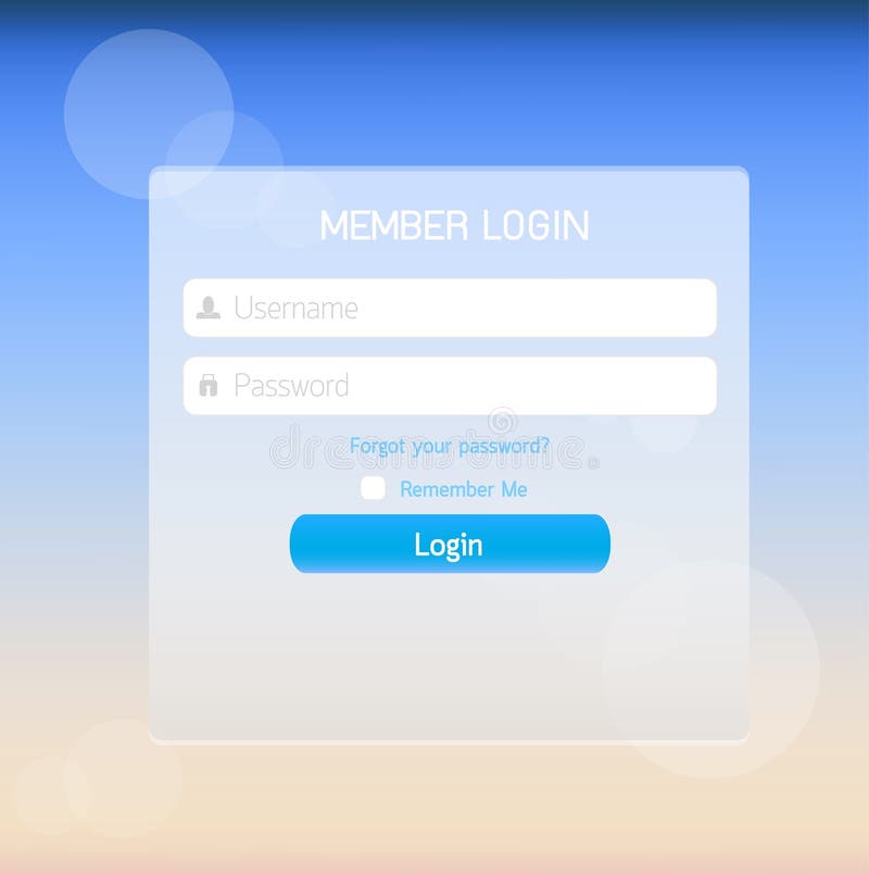Login Website Template Flat Design. Stock Vector - Illustration of icon ...