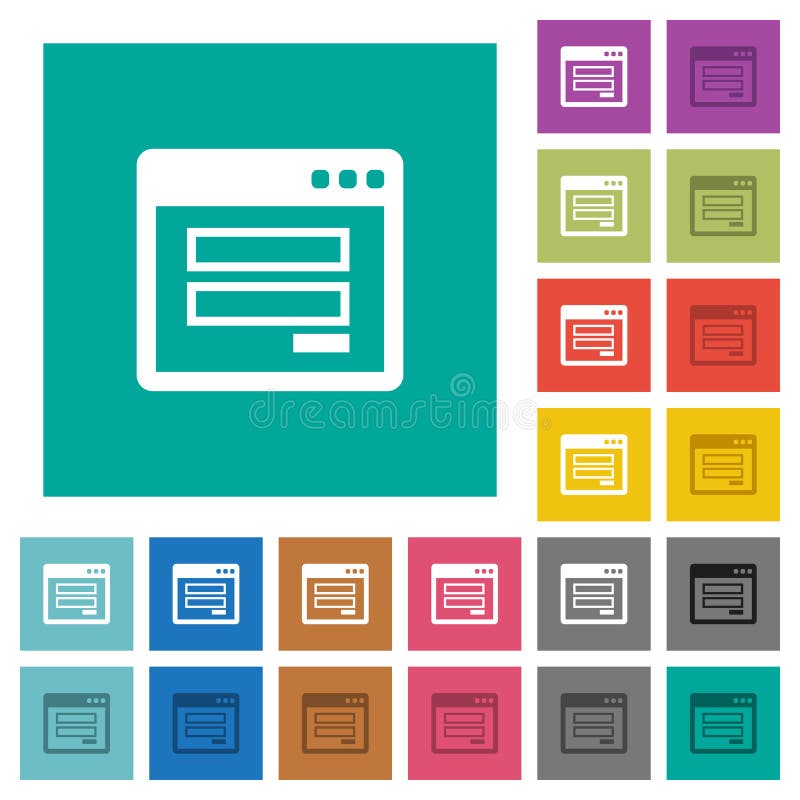 Login Window Square Flat Multi Colored Icons Stock Vector ...