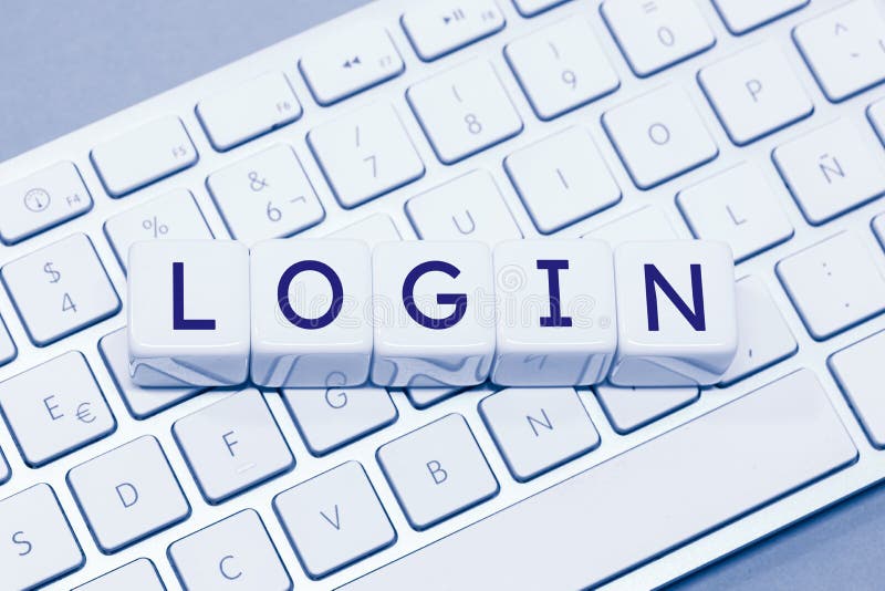 Login Word on Cube Blocks on Computer Keyboard Stock Image - Image of ...