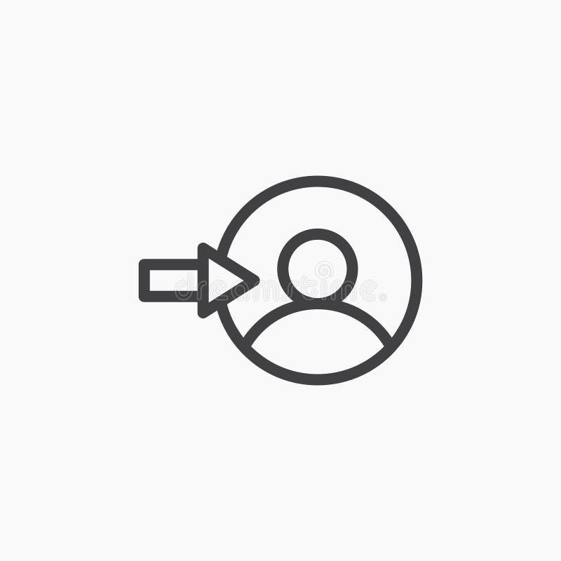 Loginline in Thin Line Black Color. Flat Simple Vector Symbols ...