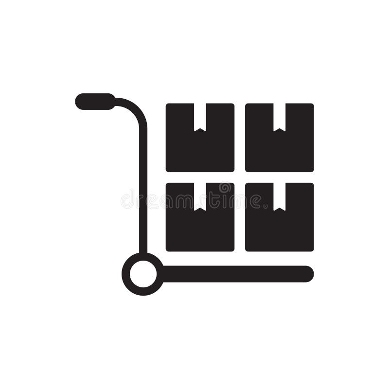 Logistic Box Trolley Icon stock vector. Illustration of cart - 361631922