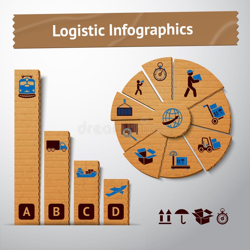 Logistic Cardboard Infographics Elements Stock Vector - Illustration of ...