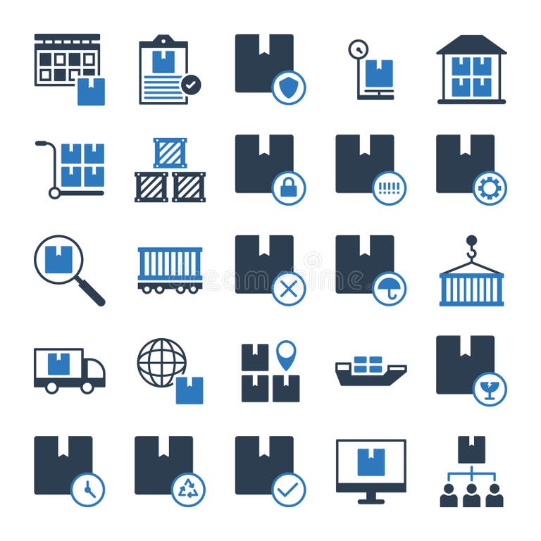 Logistic Delivery Icons Set Stock Vector - Illustration of boat ...