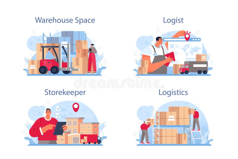 Logistic and Delivery Service Concept Set. Idea of Transportation Stock ...