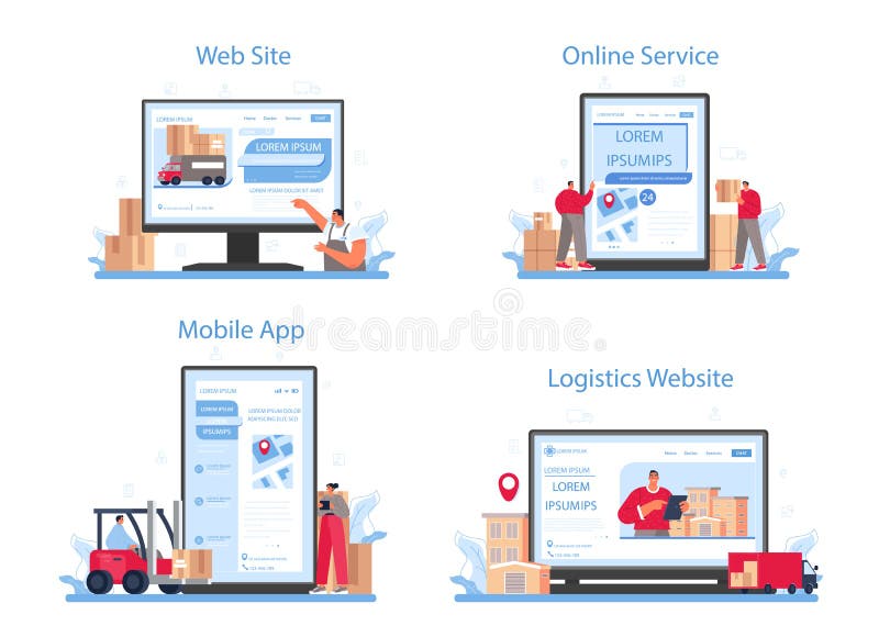 Logistic and Delivery Service Online Service or Platform Set Stock ...