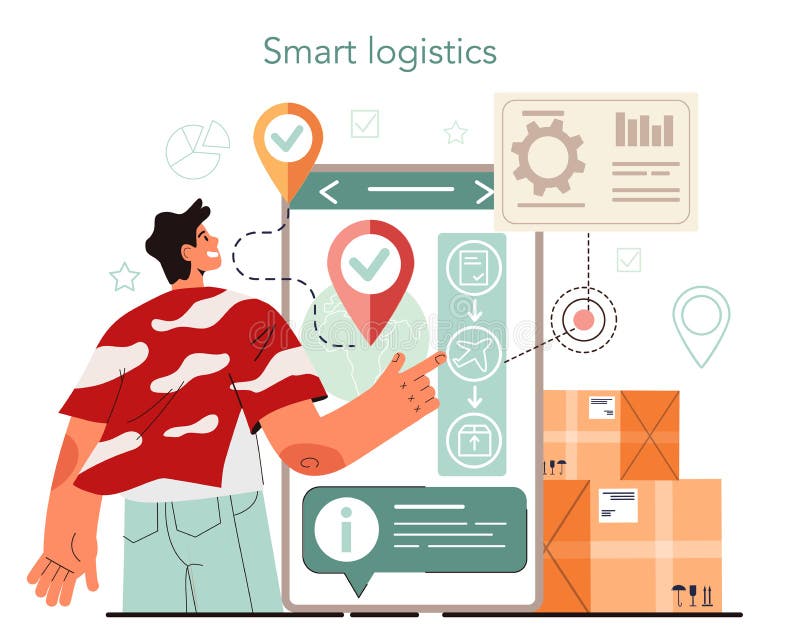 Logistic and Delivery Service Online Service or Platform Stock Vector ...