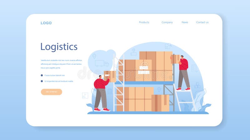 Logistic and Delivery Service Web Banner or Landing Page. Idea of ...
