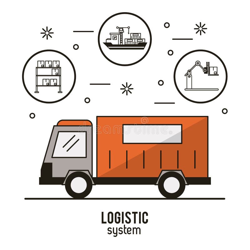 Logistic and Delivery System Infographic Stock Vector - Illustration of ...
