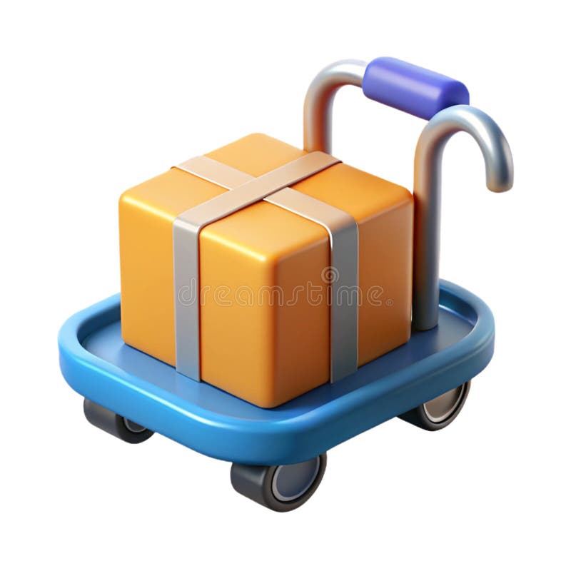 Logistic Dolly 3D Icon Shipping and Warehouse Equipment Stock ...