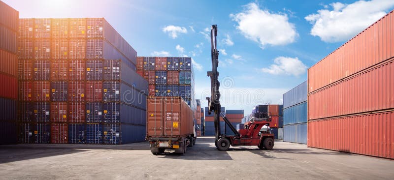 Logistic Export Import Concept Stock Photo - Image of cargo, crane ...