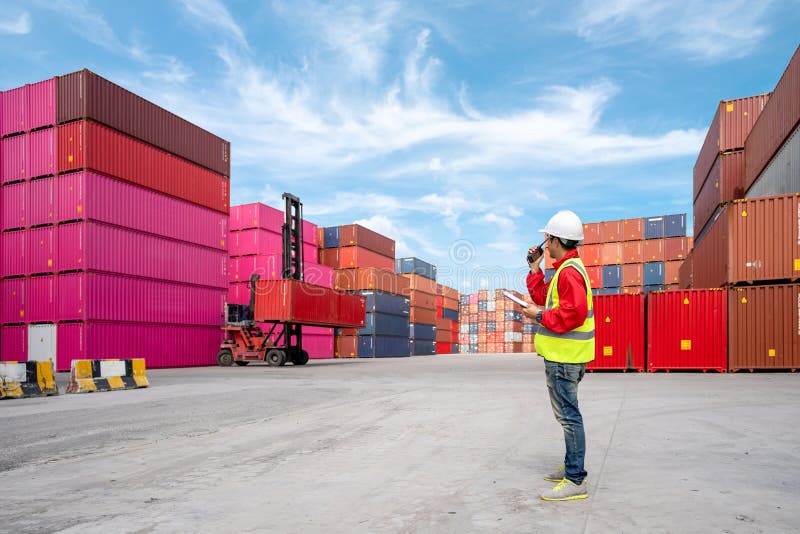 Logistic Export Import stock image. Image of business - 245391625