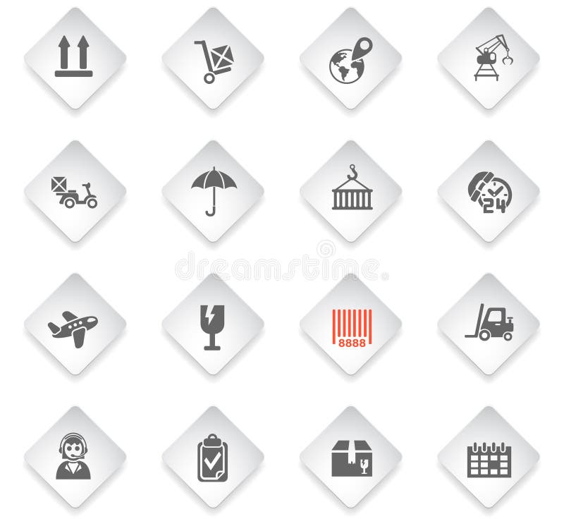 Logistic icon set stock vector. Illustration of table - 135185416
