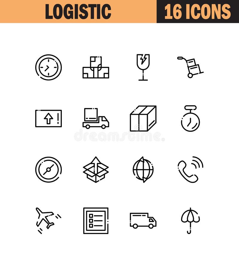 Logistic icon set stock vector. Illustration of collection - 86252818