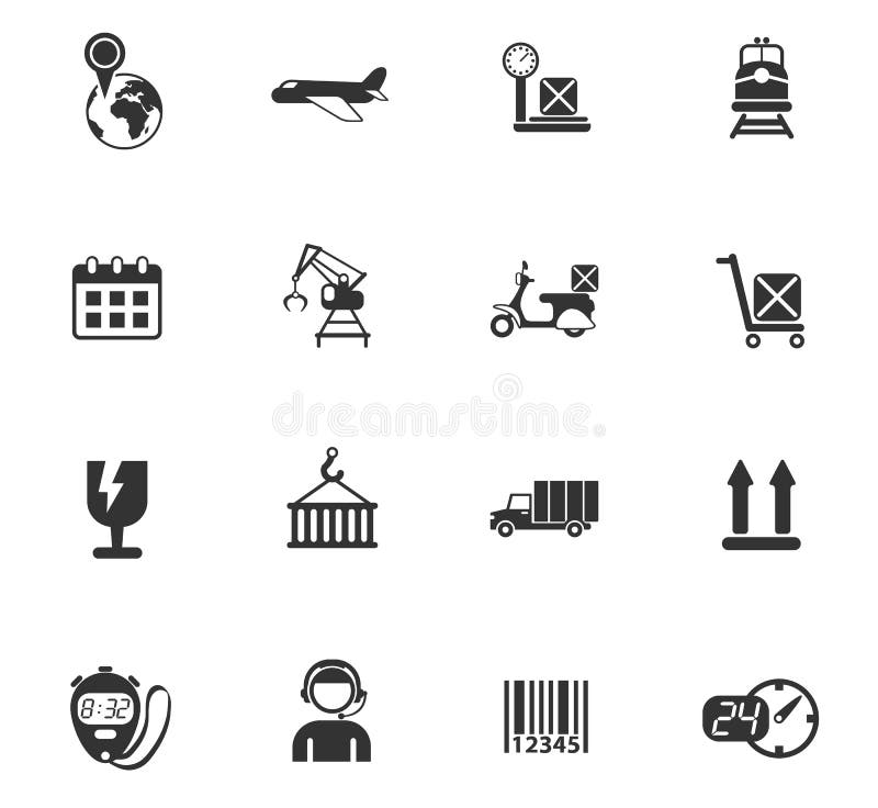 Logistic icon set stock vector. Illustration of symbol - 141425665