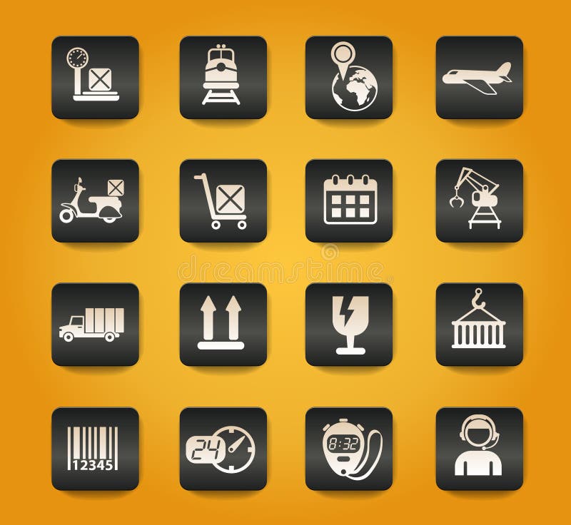 Logistic icon set stock vector. Illustration of container - 242993227