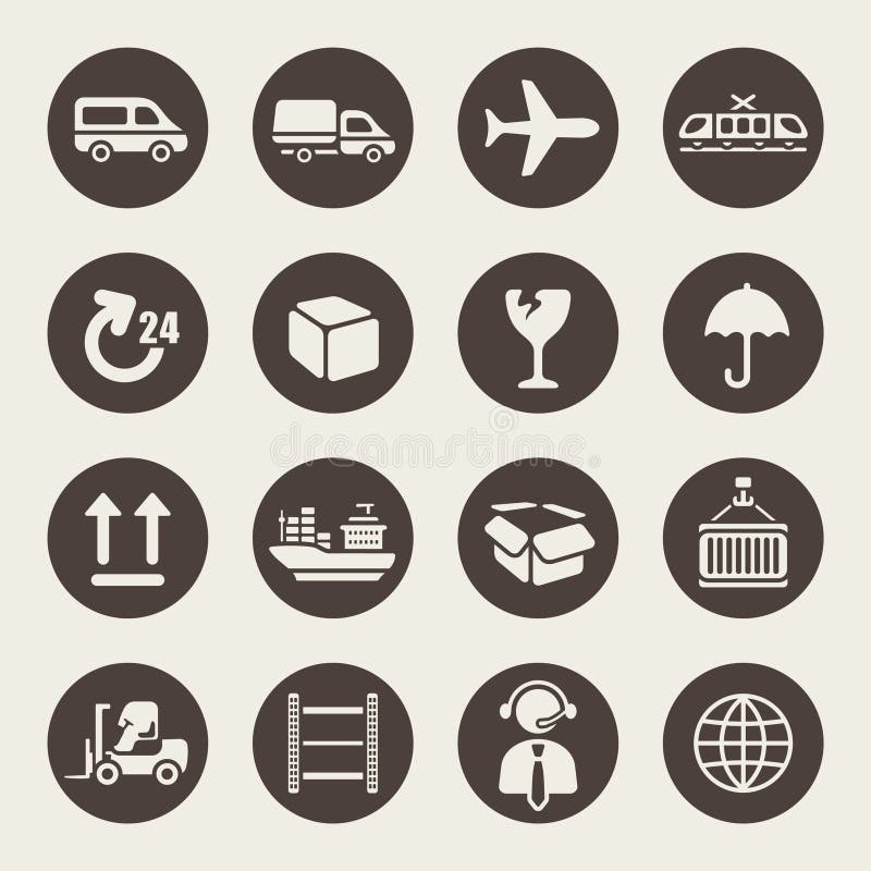 Logistic Icons Set stock vector. Illustration of train - 38163343