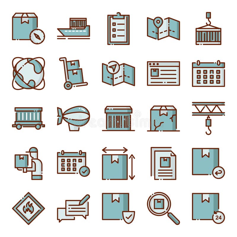 Logistic icons pack stock illustration. Illustration of business ...