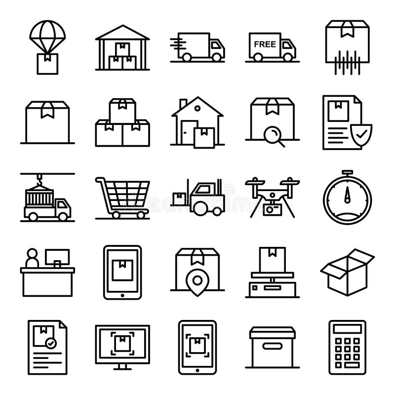 Logistic icons pack stock illustration. Illustration of logistic ...