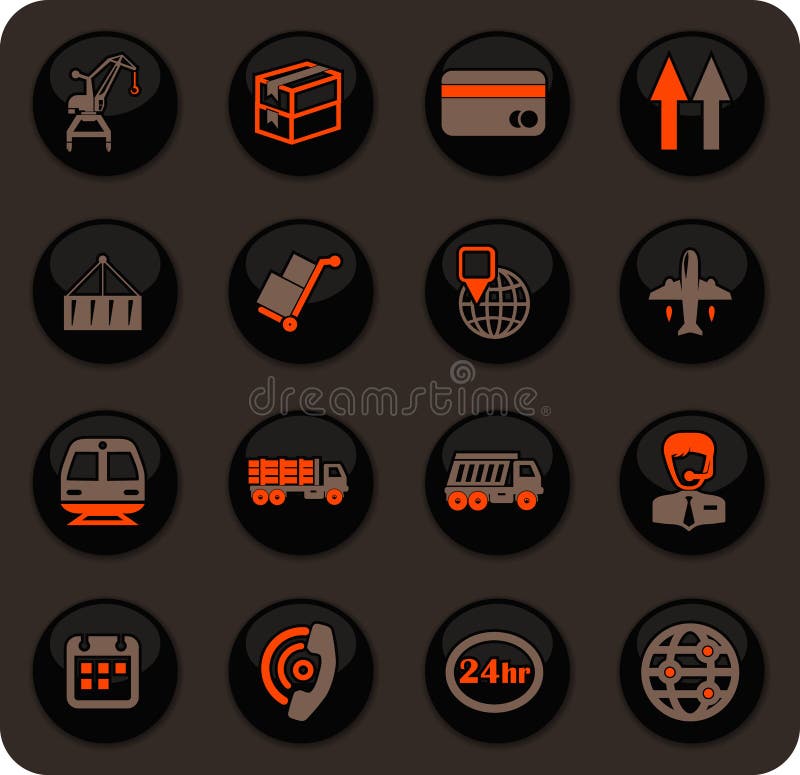 Logistic icons set stock vector. Illustration of icon - 142307361