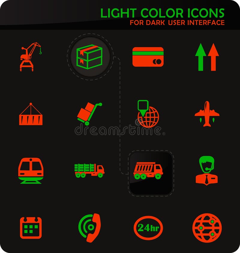 Logistic icons set stock vector. Illustration of container - 140653505
