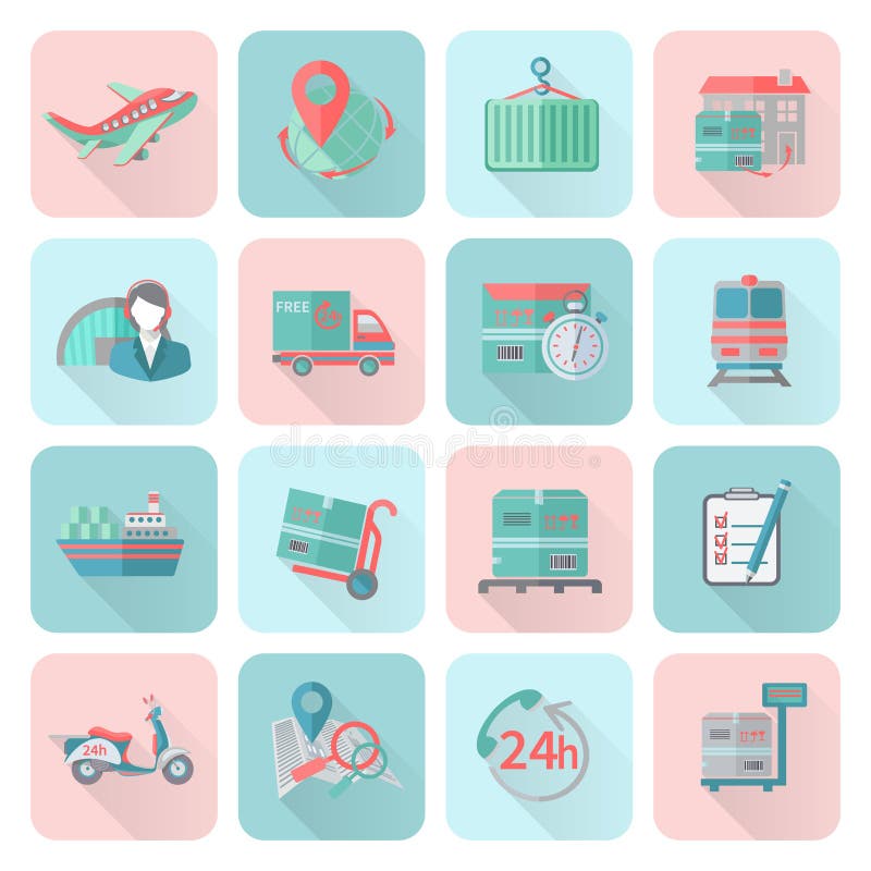 Logistic Icons Set stock vector. Illustration of collection - 249162924