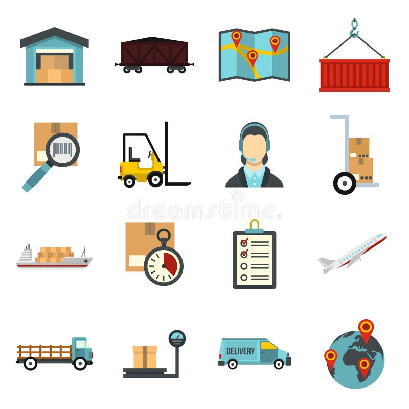 Logistic Icons Set, Simple Style Stock Vector - Illustration of concept ...